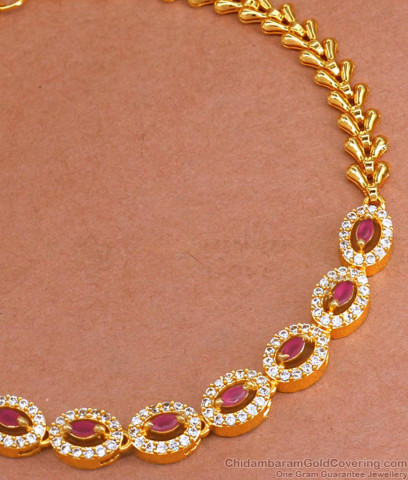Premium Gold Earring Pavalam Coral Stone Collection ER4236