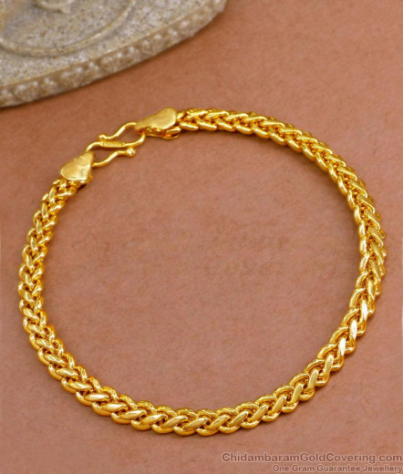 Solid Gold Pattern Heavy Thick Bracelet for Men BRAC039