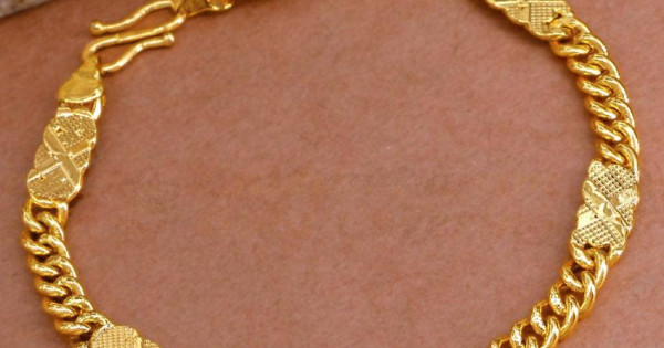 Buy Online Gold Plated Bracelet Hand Chain For Men BRAC890