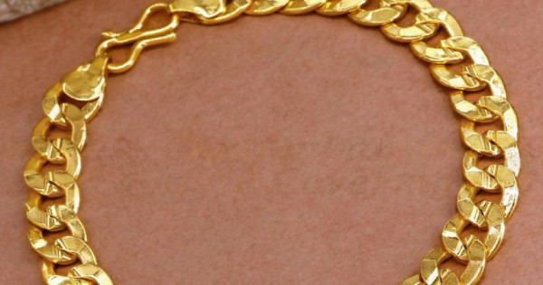 Thick Solid Gold Mens Curb Bracelet Shop Online BRAC891