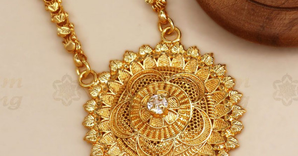 Traditional Gold Dollar Chain Daily Wear White Stone Shop Online BGDR1002