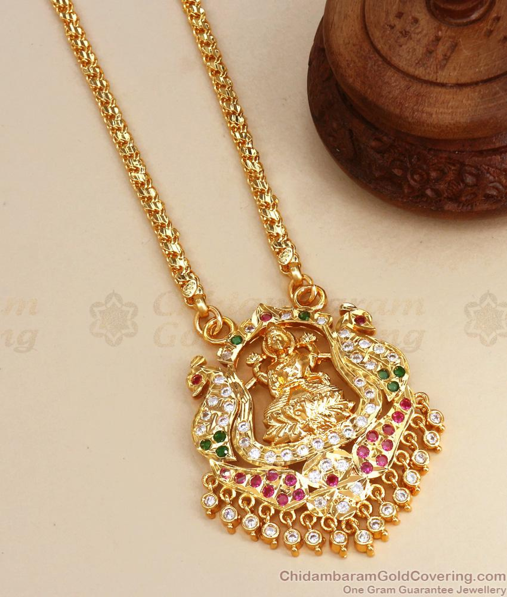 30 Inch Long Premium Impon Panchaloha Dollar Chain Big Lakshmi Designs ...