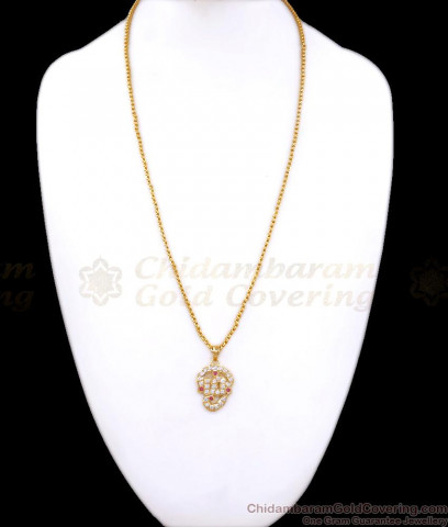 Traditional One Gram Gold Swan Design Impon Multi Color Stone Dollar ...
