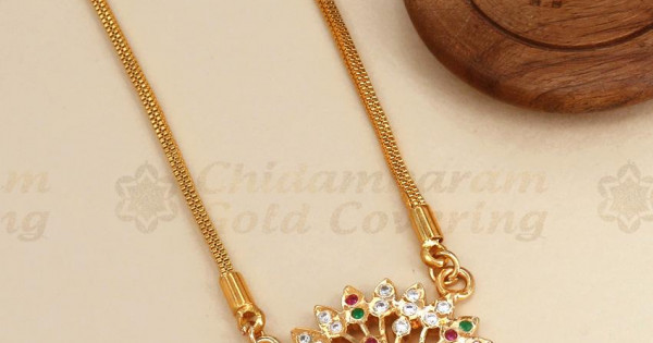Multi Stone Peacock Design Impon Dollar Chain Shop Online BGDR1052