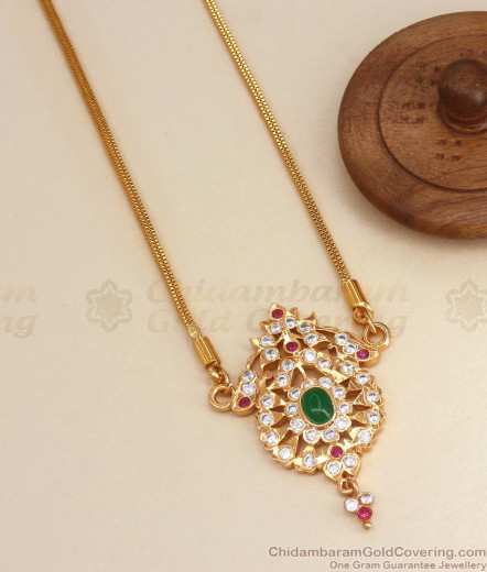 Traditional Big Impon Dollar With Pink And White Stone Gold Plated ...
