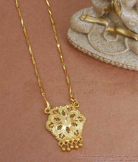 Grand Lakshmi Dollar 1 Gram Gold Chain Plain Design BGDR1161