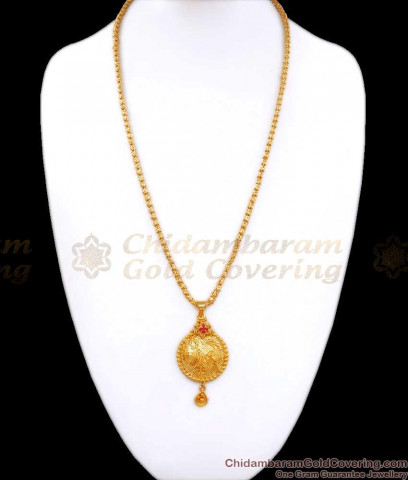 30 inches Long One Gram Gold Dollar Chain For Women Traditional Wear ...