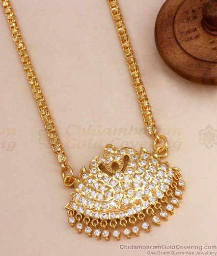 Traditional Big Impon Dollar With Pink And White Stone Gold Plated ...