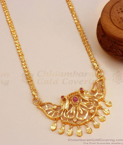30 Inches Long Goddess Lakshmi Design Gold Dollar Chain Collections ...