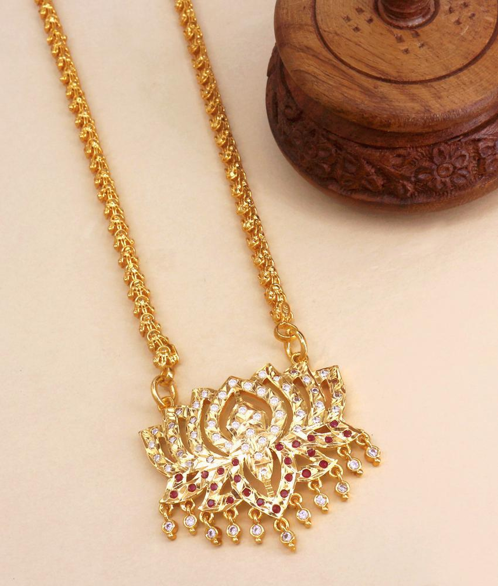 30 Inch Long Impon Lotus Dollar Chain Regular Wear Collections BGDR1136-Lg
