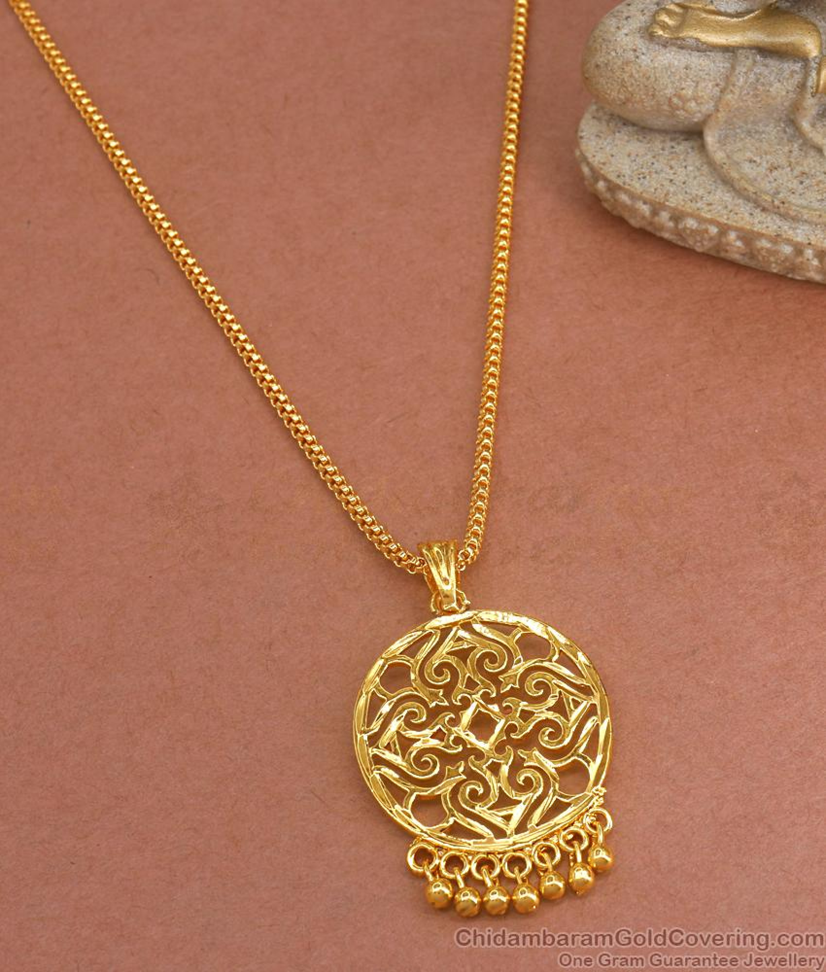 Plain Dollar Gold Plated Chain Daily Wear Design BGDR1142