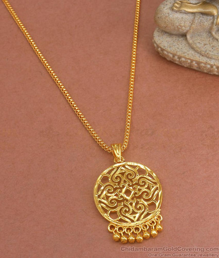 Plain Dollar Gold Plated Chain Daily Wear Design BGDR1142