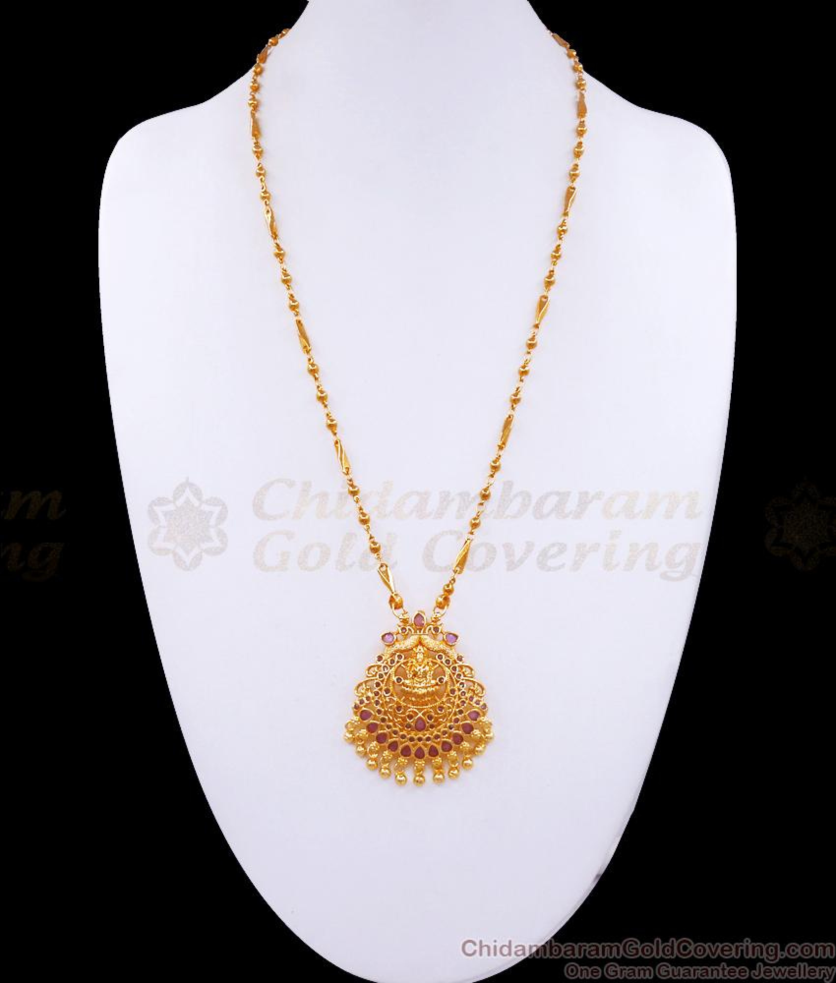 Divine Lakshmi Dollar Ruby Stone Design Gold Chains BGDR1148