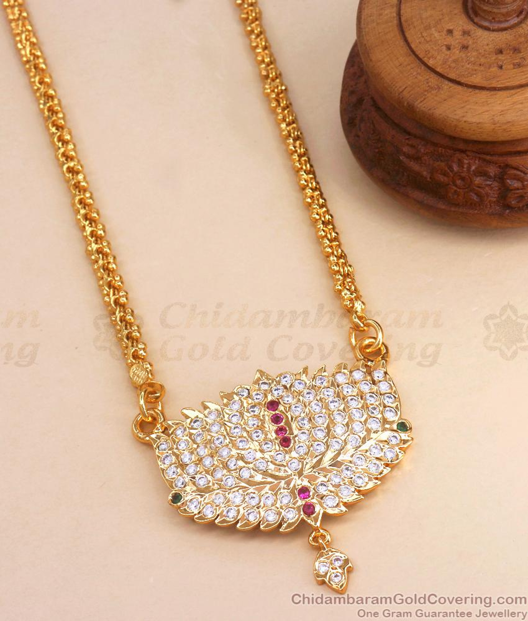 30 Inch Long Impon Lotus Dollar Gold Chain Design BGDR1151-LG