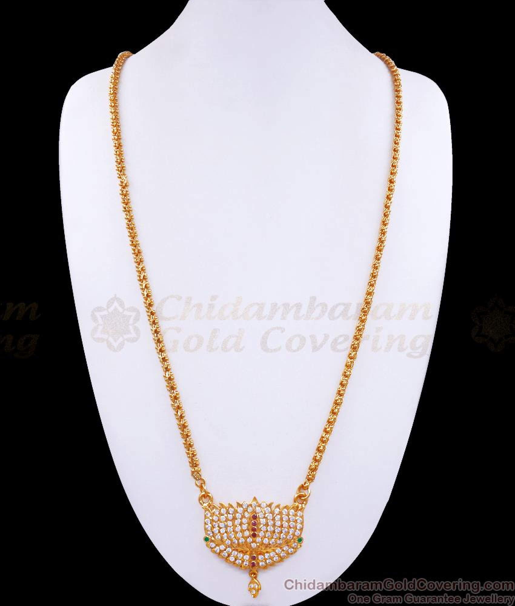 30 Inch Long Impon Lotus Dollar Gold Chain Design BGDR1151-LG