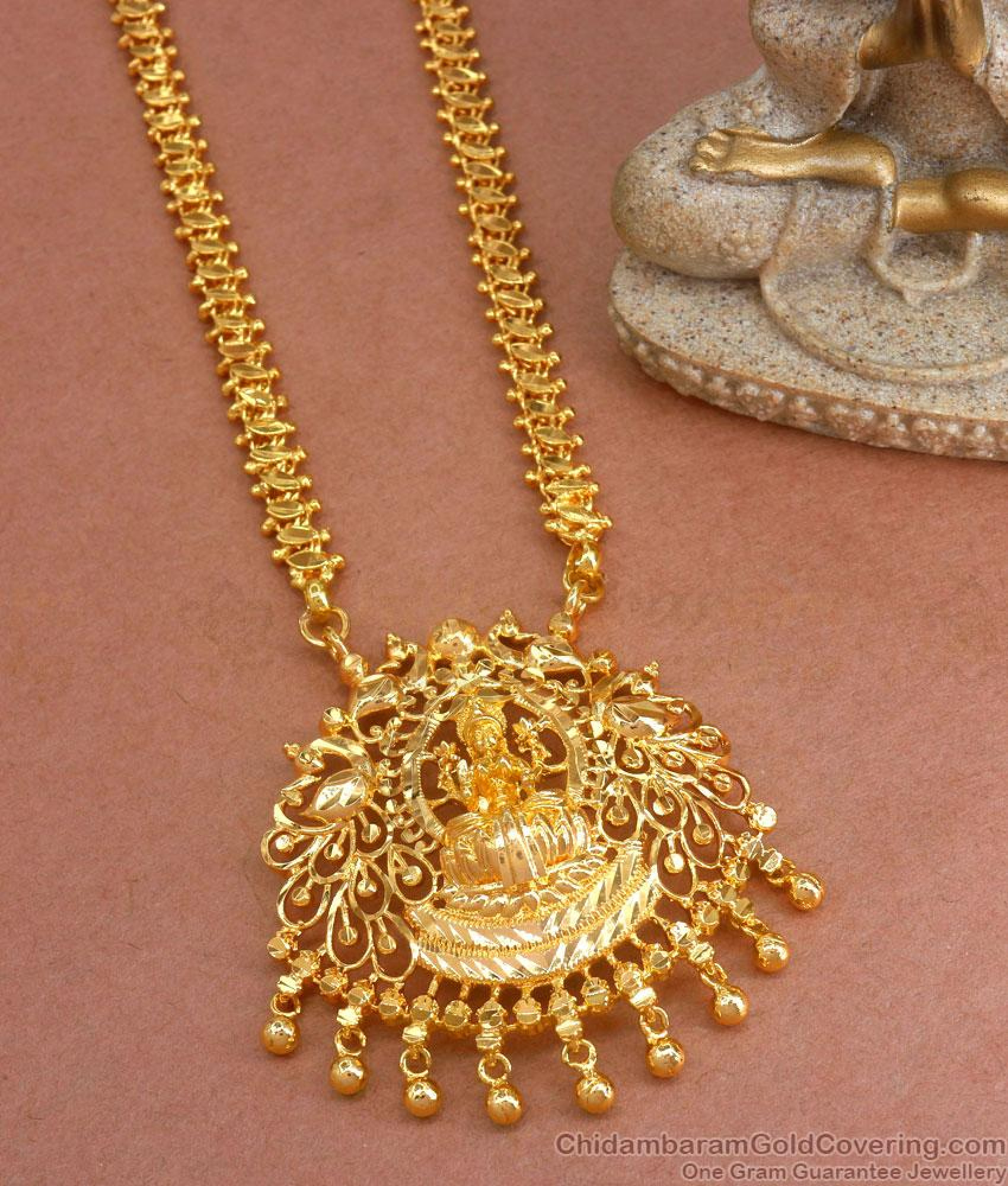 Grand Lakshmi Dollar 1 Gram Gold Chain Plain Design BGDR1161
