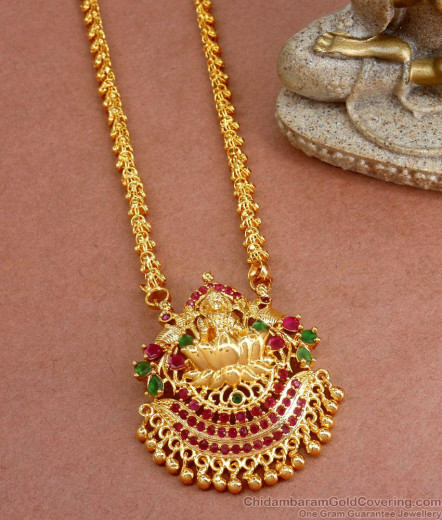 Unique Handmade Multi Stone Gold Plated Dollar Chain For Ladies Daily ...