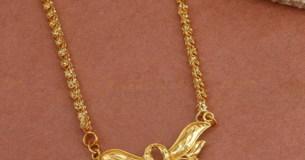 One Gram Gold Floral Dollar Chain Without Stone BGDR1171