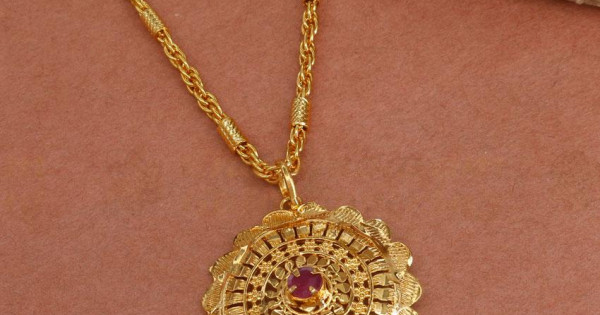 Real Gold Design Ruby Dollar Spiral Chain Imitation Jewelry BGDR1175