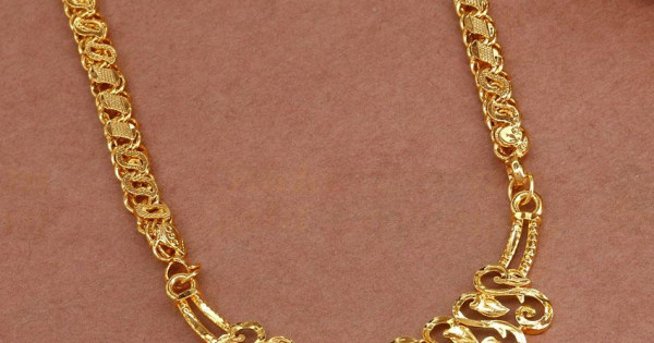 Grand Look Plain Gold Dollar Chain Womens Fashion Jewelry BGDR1180