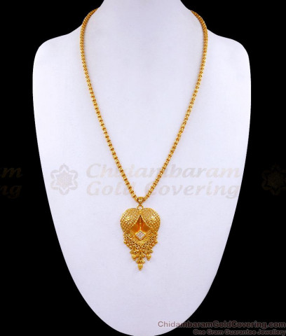 Unique Handmade Multi Stone Gold Plated Dollar Chain For Ladies Daily ...