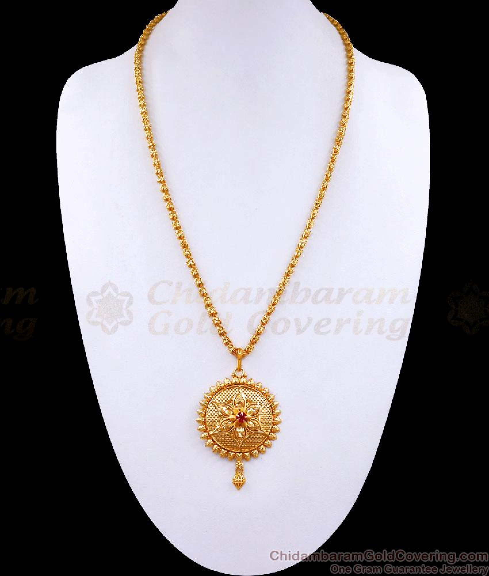 Medium Size Floral Gold Dollar Chain For Women BGDR1187