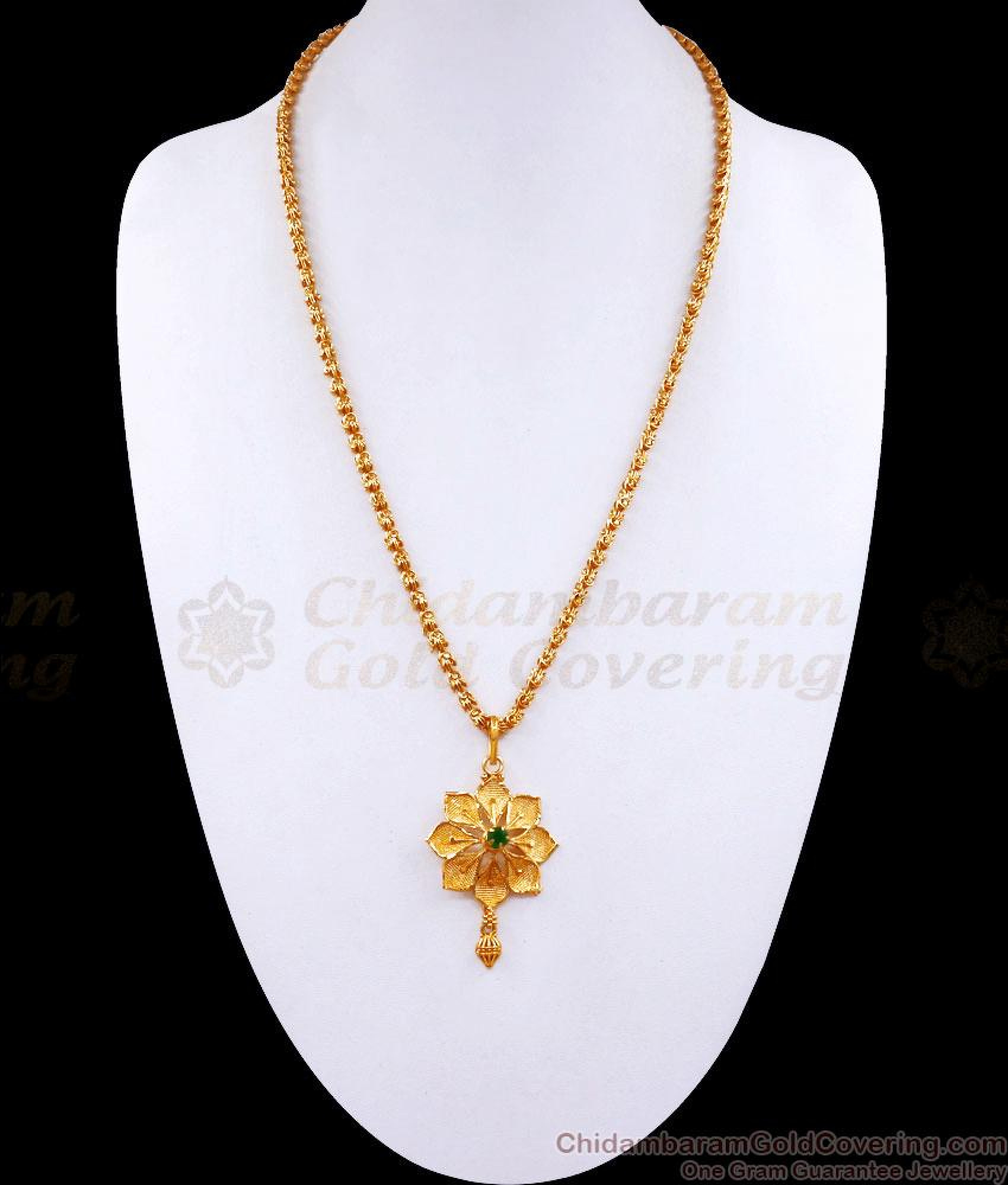 New Model Stylish Flower Pendant Gold Plated Dollar Chain BGDR1192