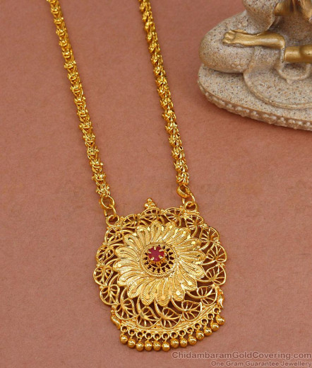 Unique Handmade Multi Stone Gold Plated Dollar Chain For Ladies Daily ...