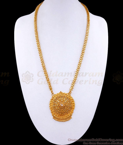 Unique Handmade Multi Stone Gold Plated Dollar Chain For Ladies Daily ...