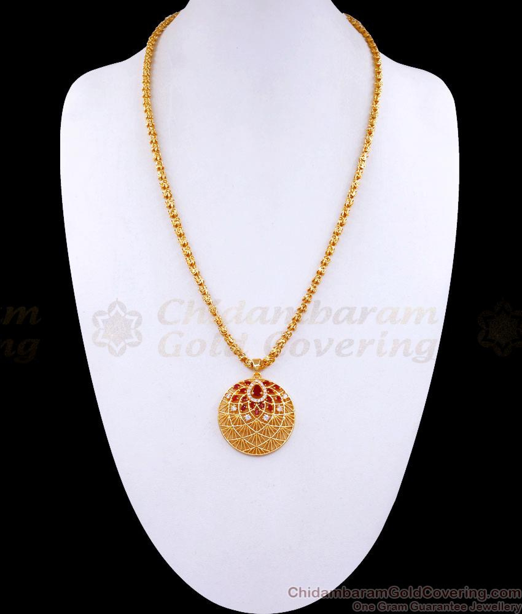 Cz Stone Medium Size Gold Dollar Chain Imitation Jewelry BGDR1202