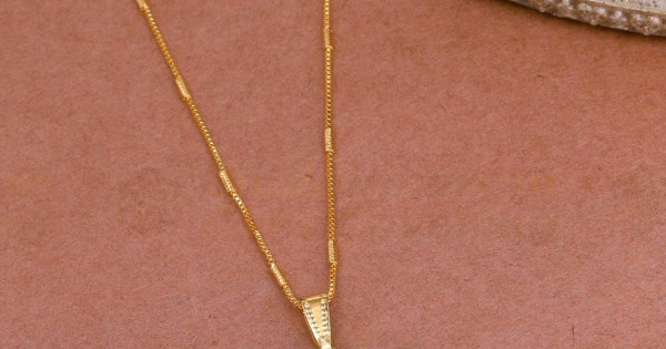 Stylish Cutwork Gold Plated Dollar With Thin Chain BGDR1229