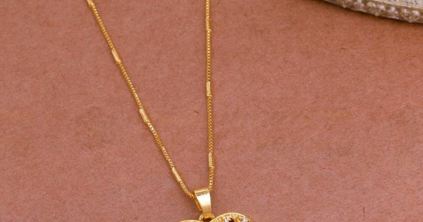 Beautiful Heart Design Gold Imitation Dollar Chain For Women BGDR1230