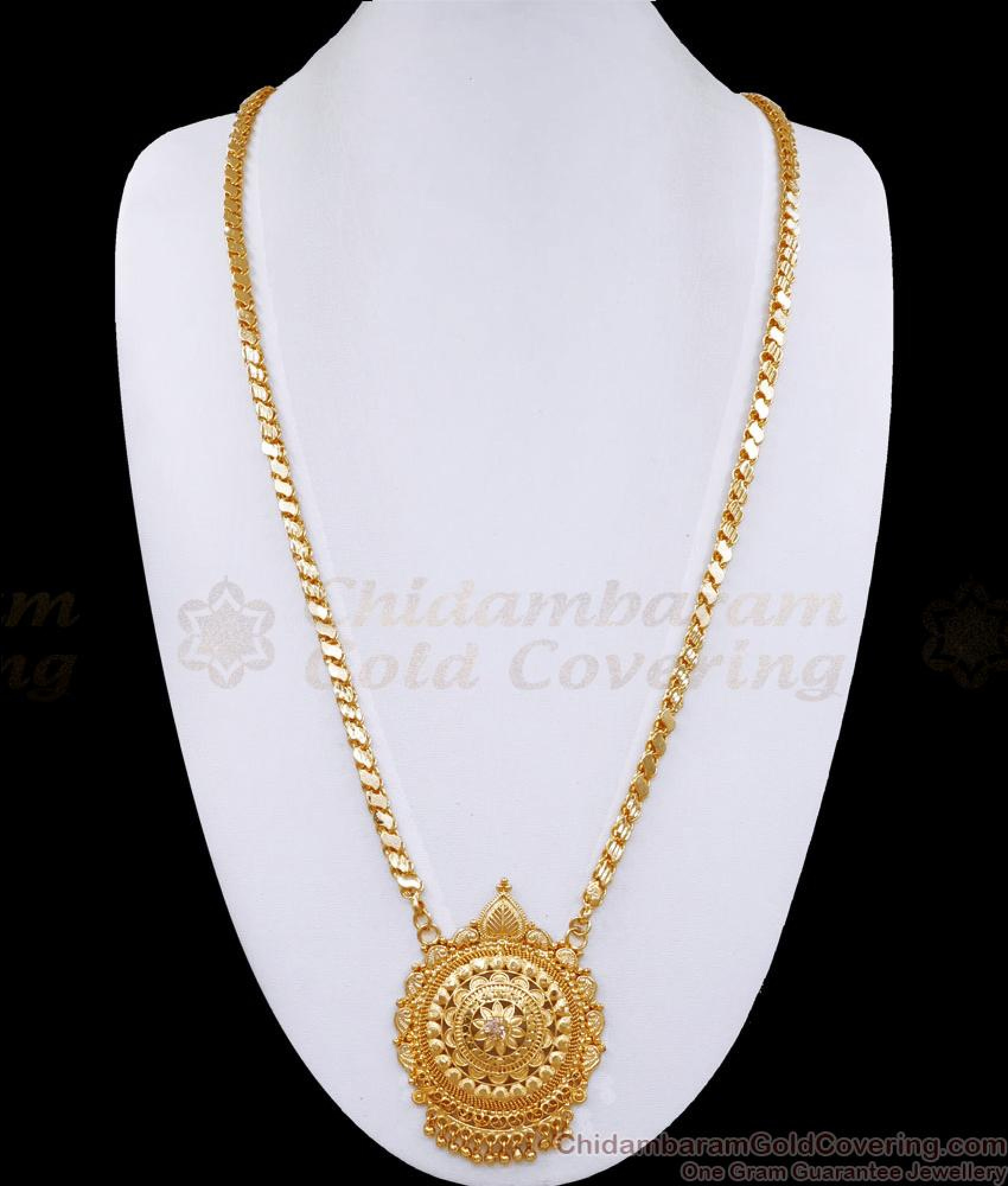 30 Inch Long Elegant 1 Gram Gold Plated Big Dollar Chain Bridal ...