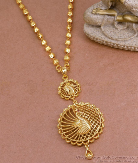 Daily Use One Gram Gold Dollar Chain Design For Ladies BGDR1158