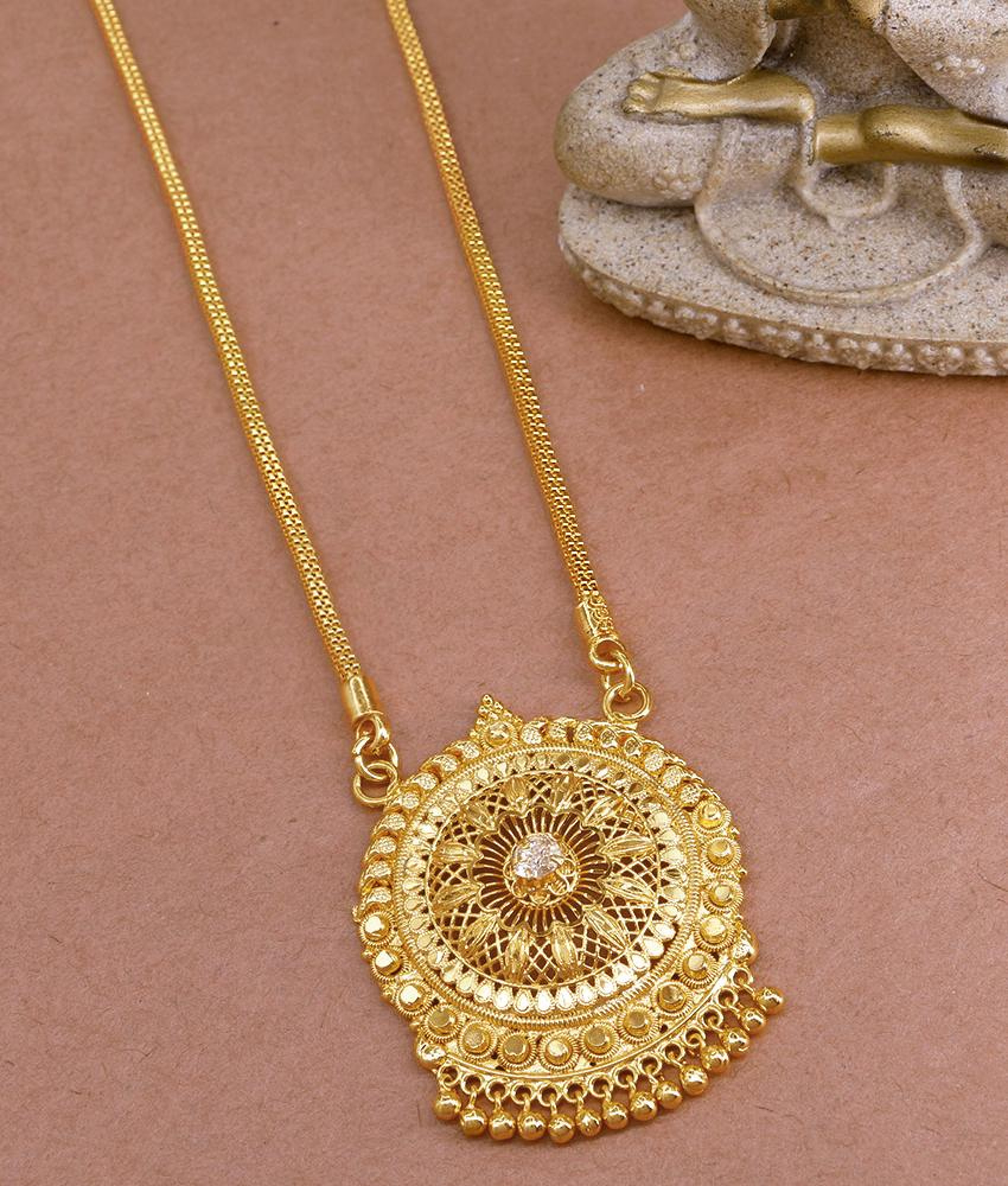 Simple Gold Design White Stone Dollar Chain Floral Design Shop Online ...