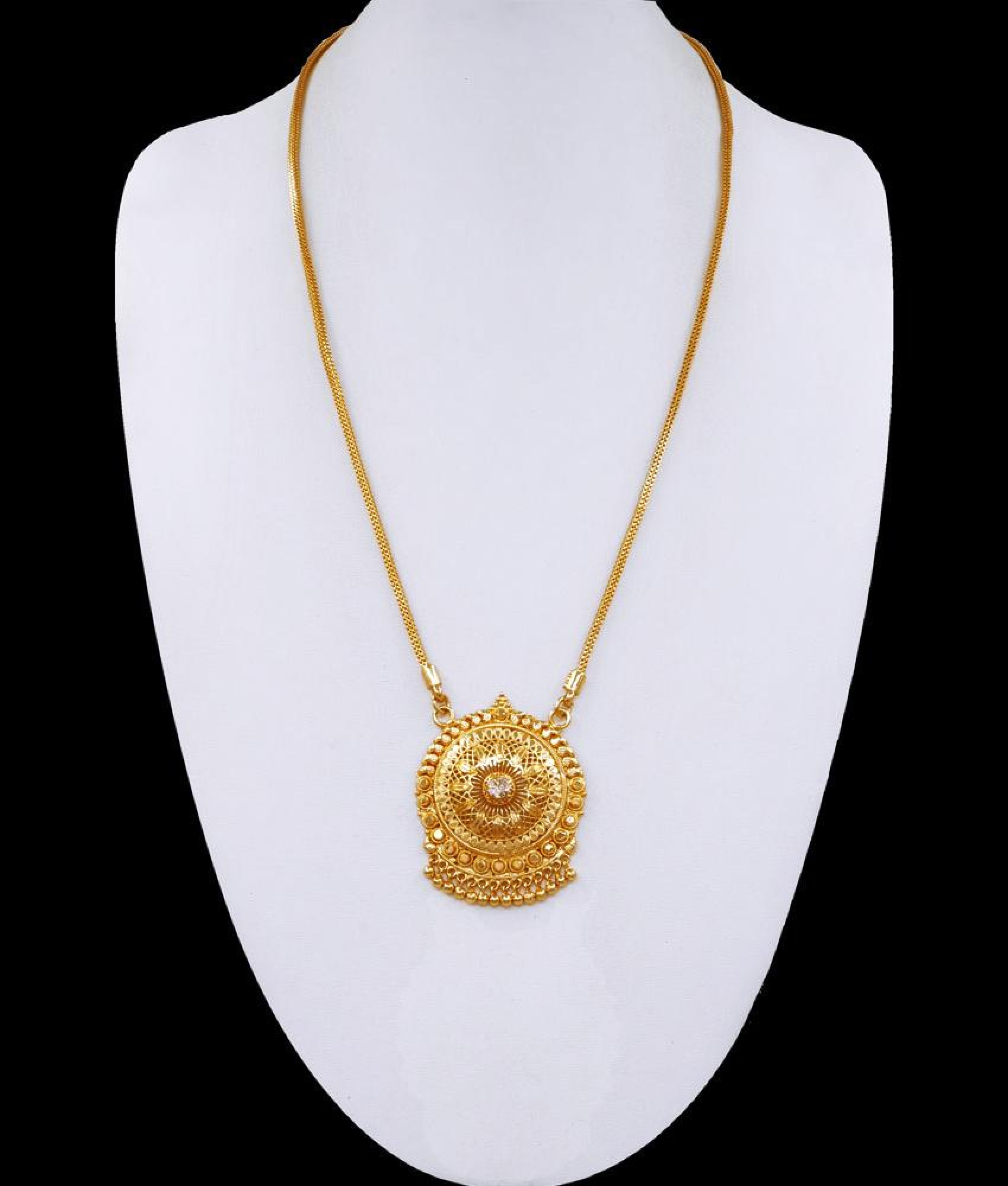 Simple Gold Design White Stone Dollar Chain Floral Design Shop Online ...