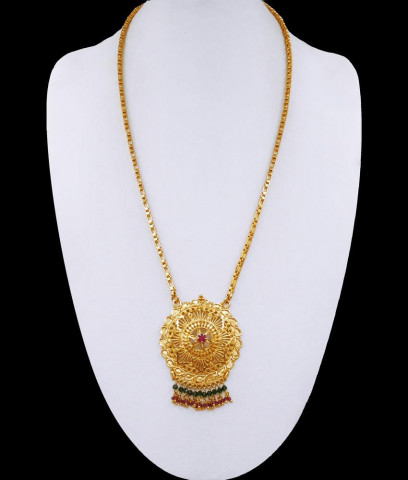 Grand Lakshmi Dollar 1 Gram Gold Chain Plain Design BGDR1161