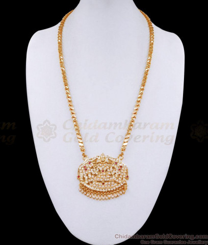 Traditional One Gram Gold Swan Design Impon Multi Color Stone Dollar ...