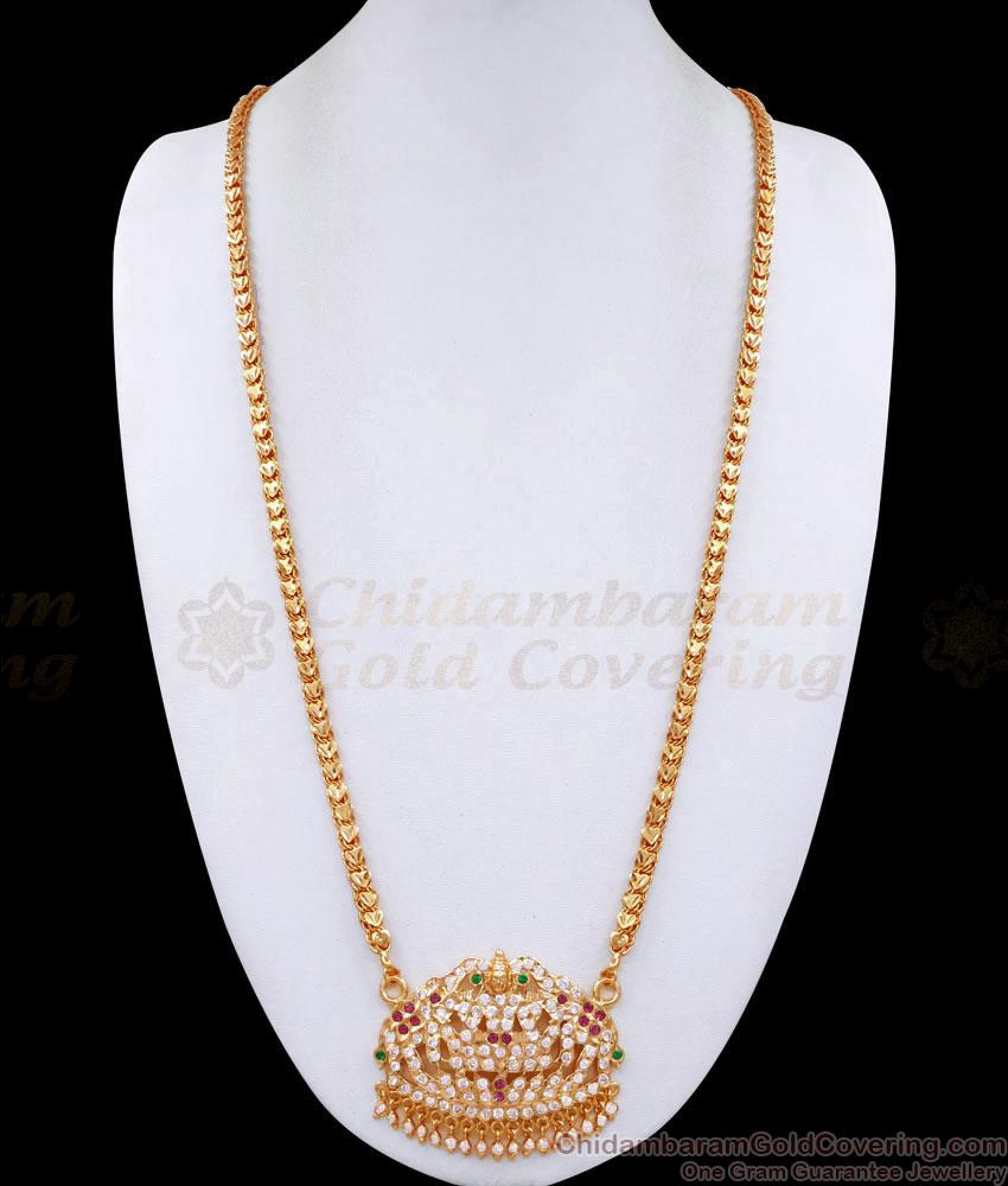 30 Inch Long High Quality Impon Panchaloha Gajalakshmi Dollar Chain ...
