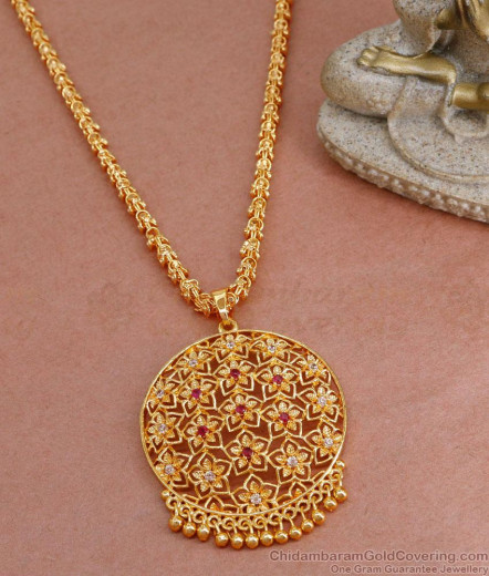 Grand Lakshmi Dollar 1 Gram Gold Chain Plain Design BGDR1161