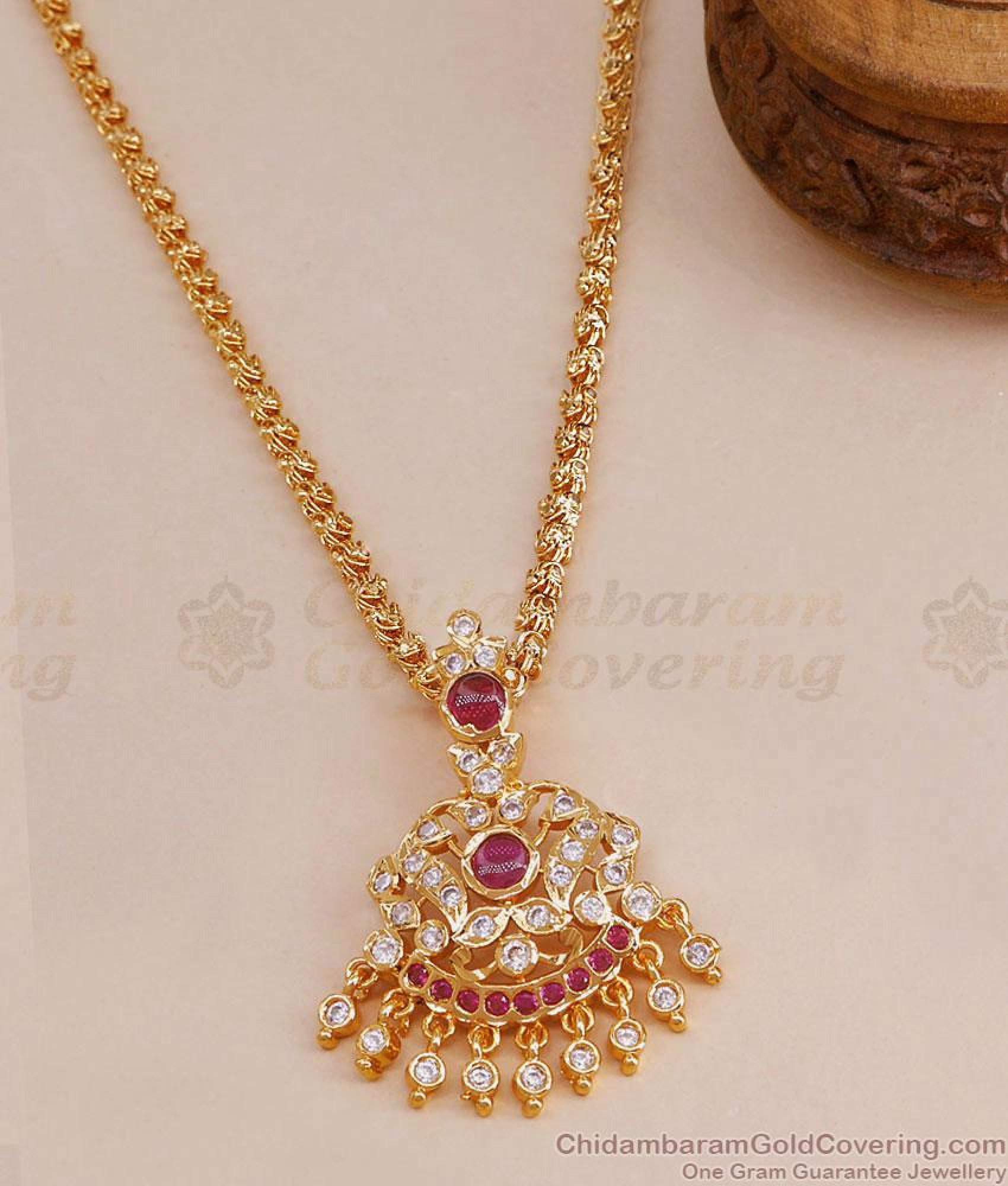 Buy South Indian Peacock Design Impon Dollar Chain BGDR1308