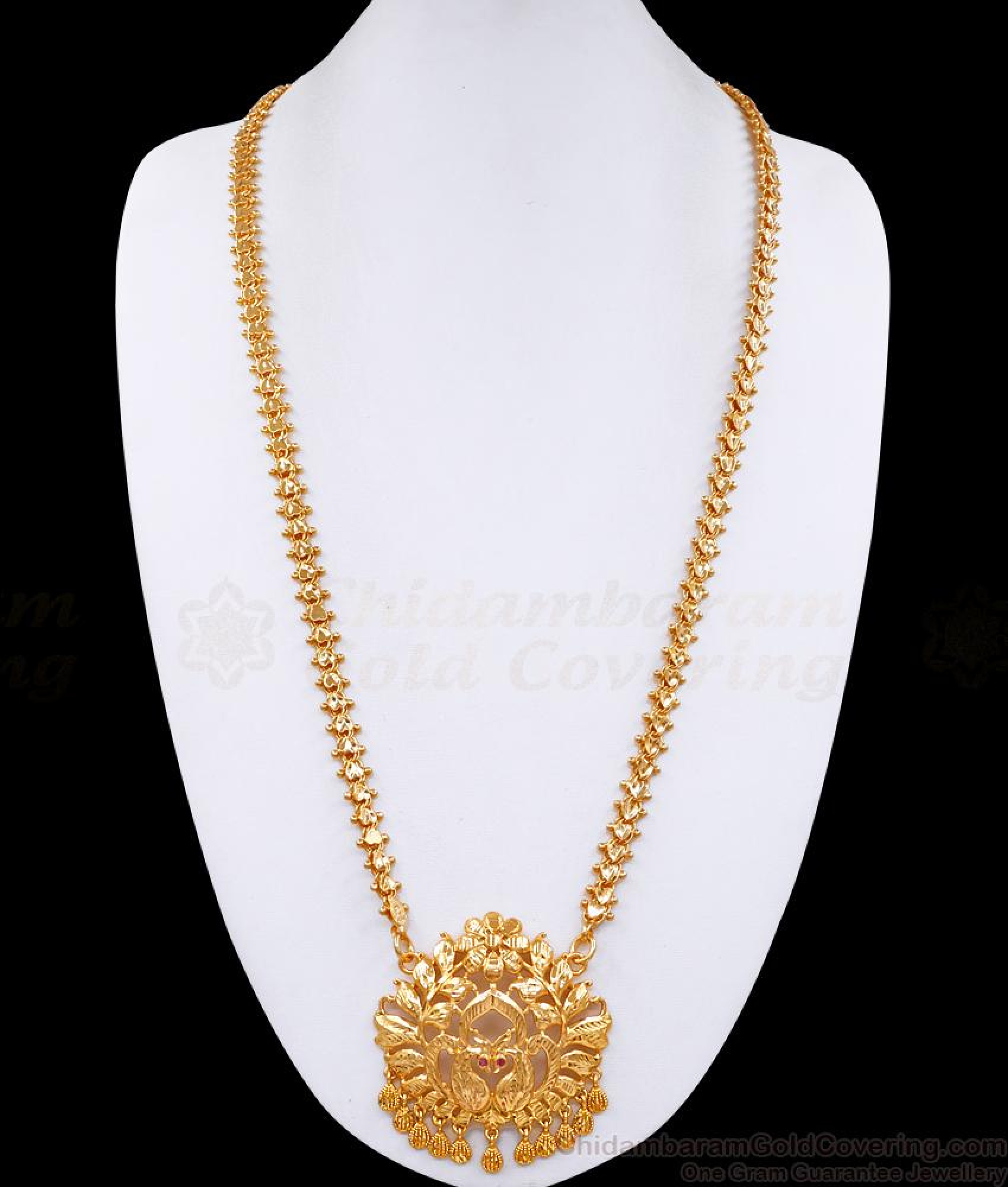 30 Inch Long New Model Swan Design Gold Plated Dollar With Heart Chain ...