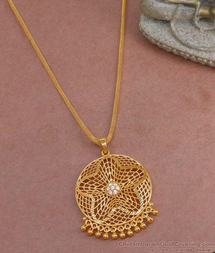 Grand Lakshmi Dollar 1 Gram Gold Chain Plain Design BGDR1161