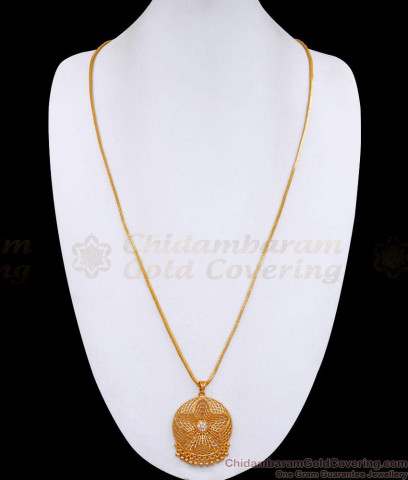 Grand Lakshmi Dollar 1 Gram Gold Chain Plain Design BGDR1161