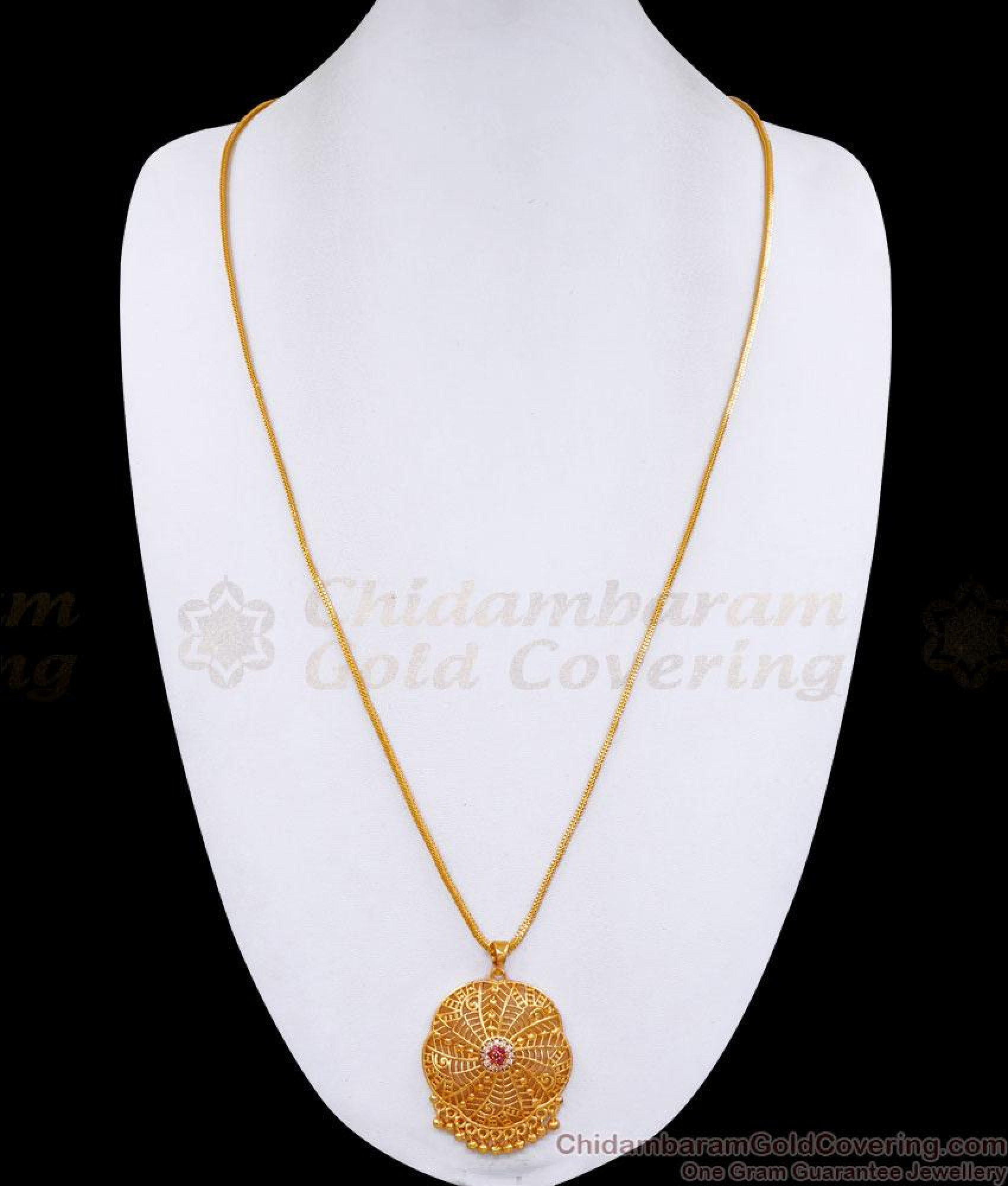 30 Inch Long 22Kt Gold Plated Long Dollar Chain For Daily Wear BGDR1332-Lg
