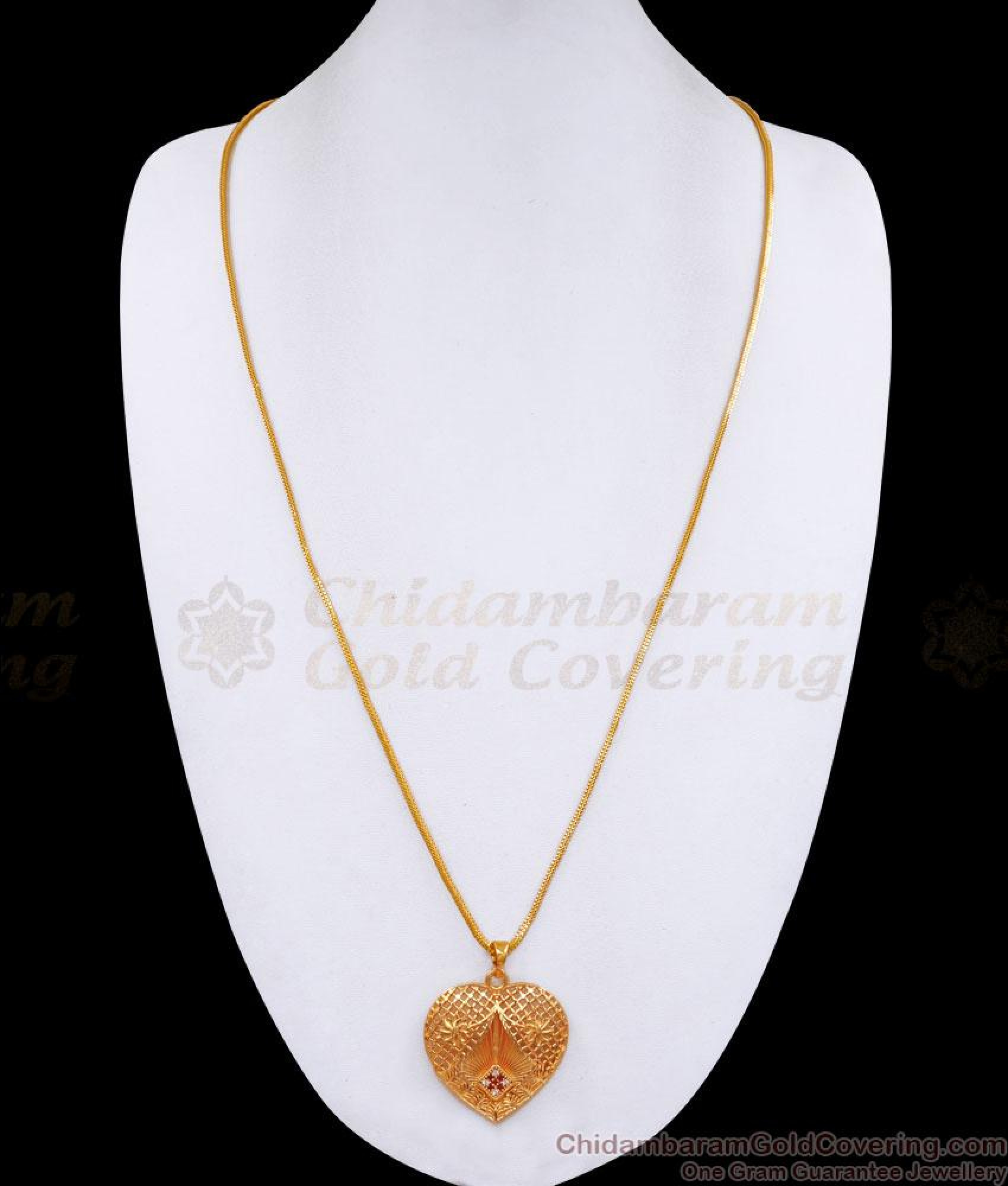 30 Inch Long New Model Heart Shaped Dollar With Thin Gold Chain For ...