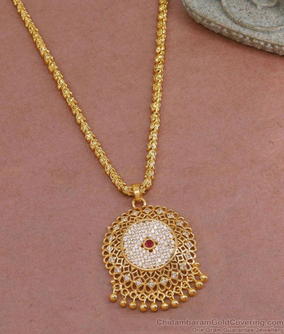 Divine Lakshmi Dollar Ruby Stone Design Gold Chains BGDR1148