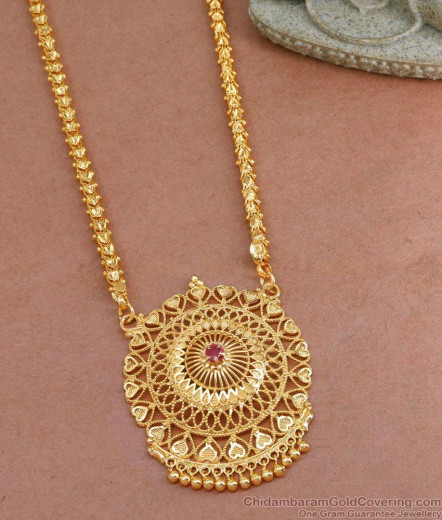 Grand Lakshmi Dollar 1 Gram Gold Chain Plain Design BGDR1161