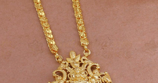High Quality Micro Gold Plated Lakshmi Peacock Dollar Chain Without ...