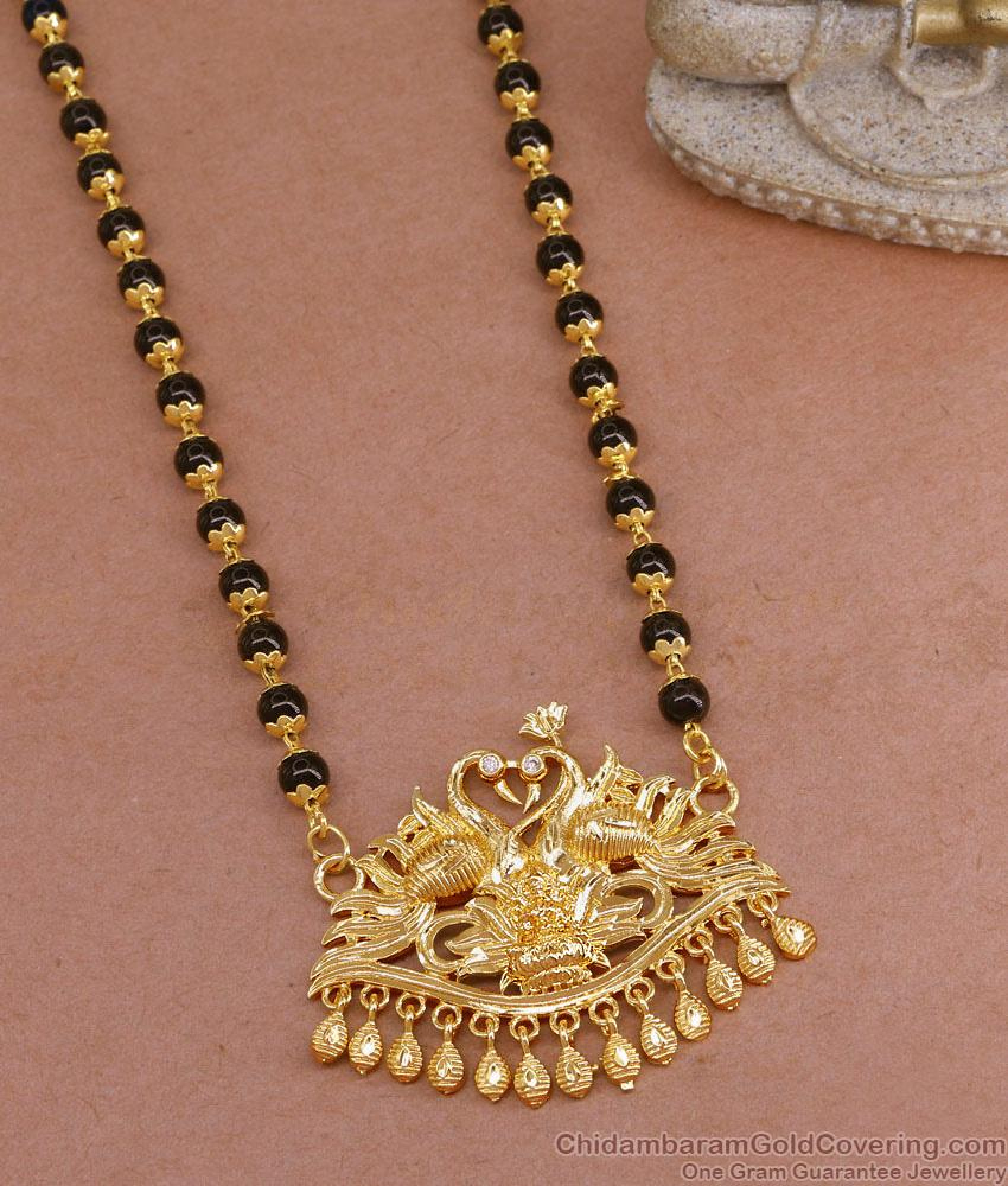 Traditional Karimani Malai Gold Imitation Swan Pendant Chain Online ...